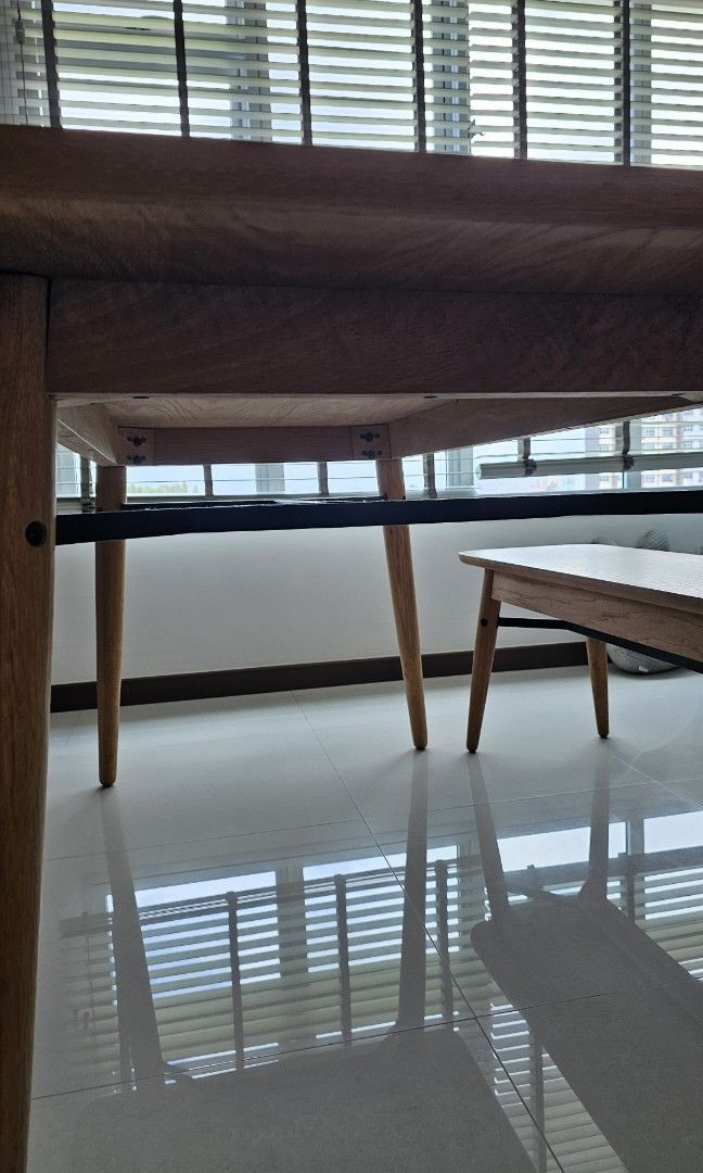 Zayn dining table 1.5m with Zayn dining bench 1.3m from Castlery ...