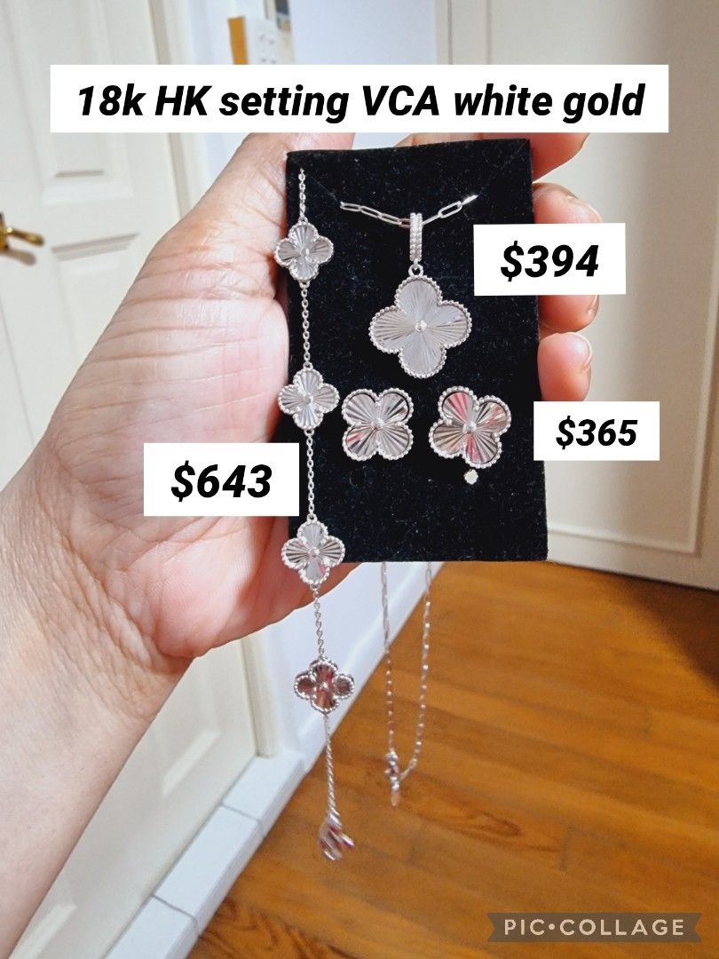 18k HK setting VCA white gold, Women's Fashion, Jewelry & Organisers, Necklaces on Carousell