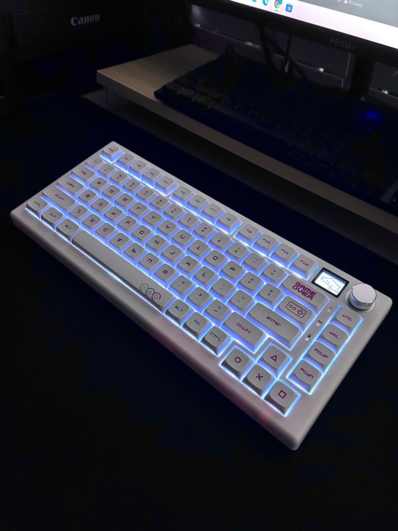 75% Custom Mechanical Keyboard - LED screen + Knob (Gamer keycaps ...