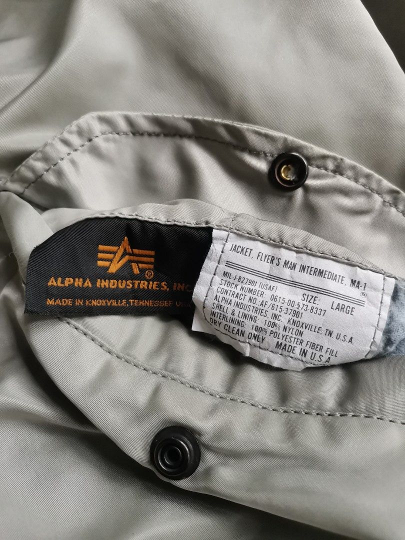 90's Alpha Industries Reversible MA-1 Bomber Jacket in Silver, Men's Fashion, Coats, Jackets and ...