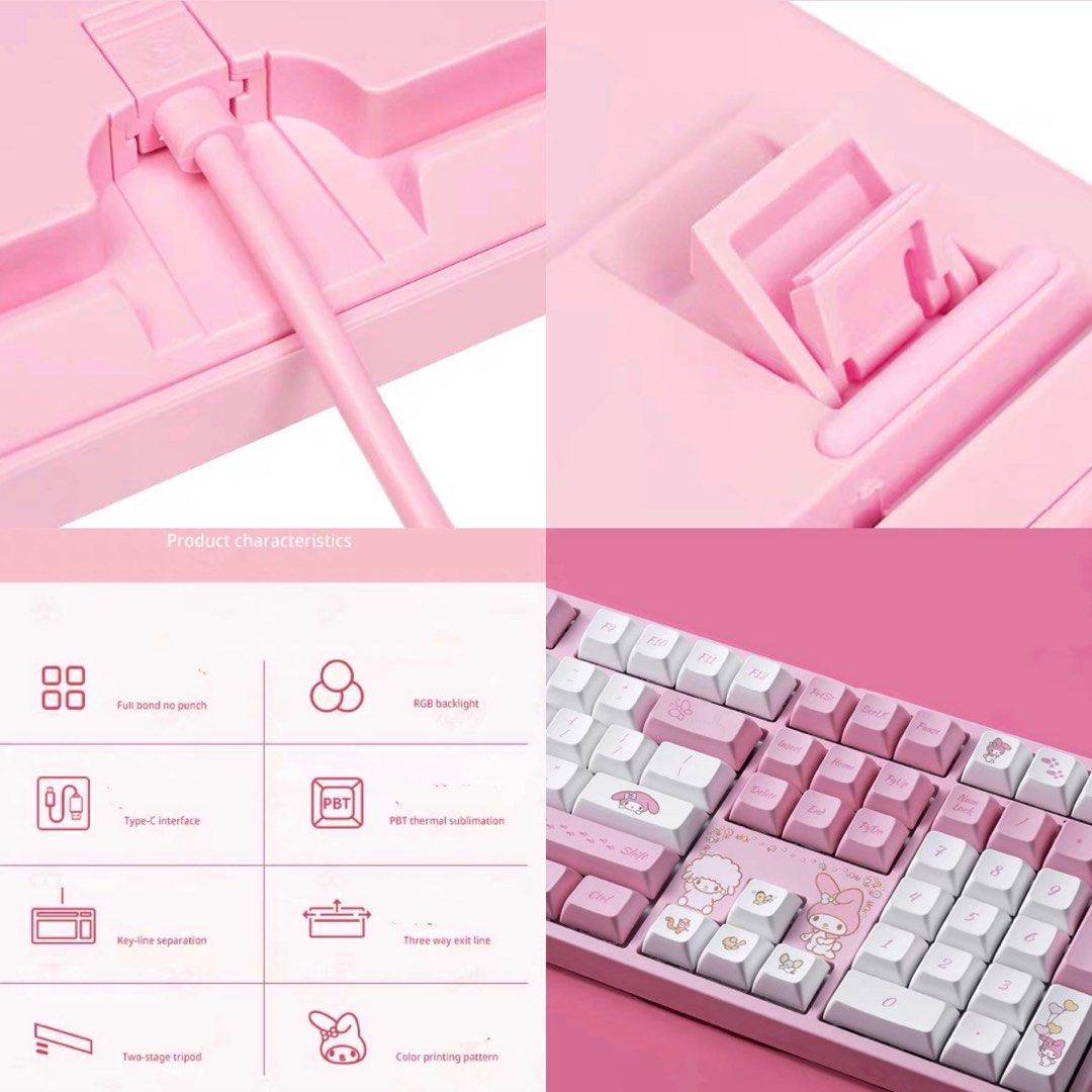 AKKO MY MELODY SANRIO KEYBOARD / LAPTOP / PC TYPE C wired keyboard ...