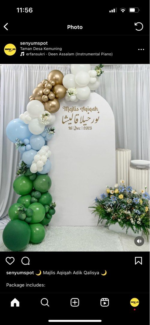 Aqiqah Majlis Backdrop Birthday Party Event Rental Balloon Garland Cake ...