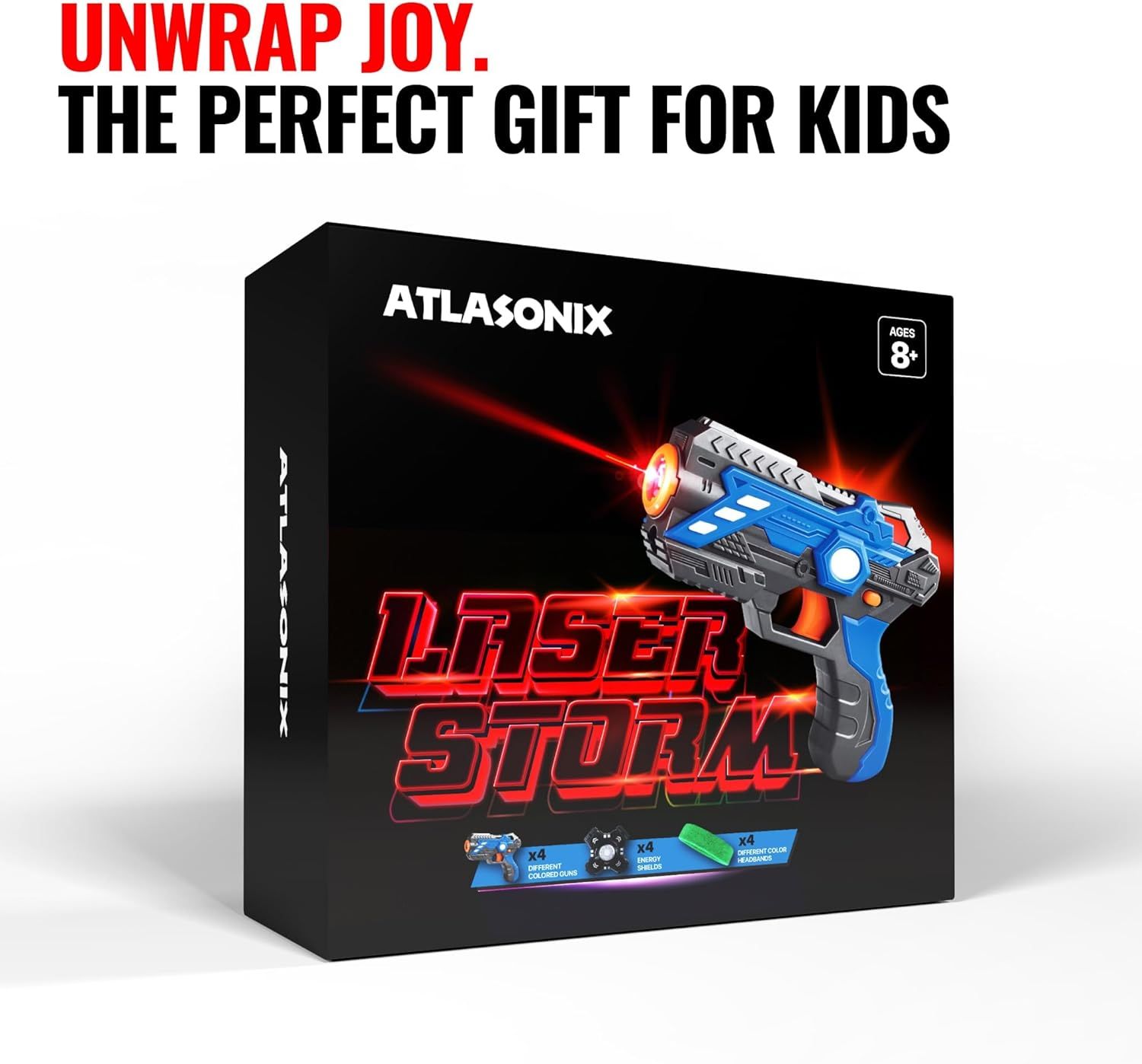 Atlasonix Laser Tag Game Set of 4 Guns and Shields, Laser Gun, Laser ...