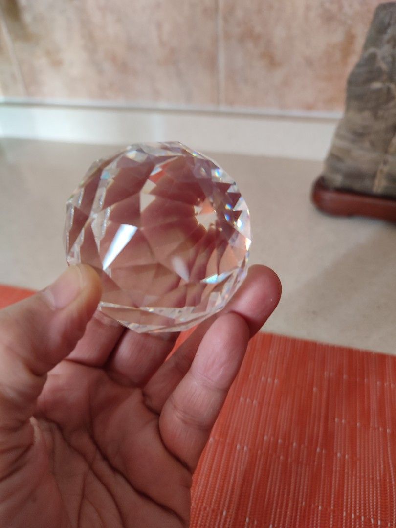 Beautiful Crystal Ball Extra Large with Flower Plate, Furniture & Home ...