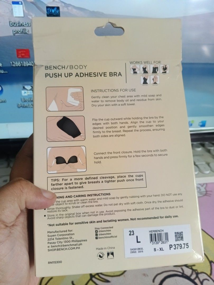 BENCH Push up Bra Adhesive, Women's Fashion, Undergarments & Loungewear ...