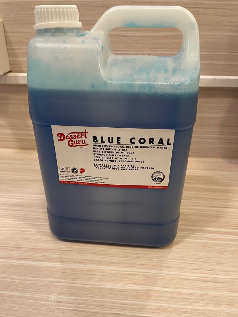 Blue coral syrup 4 litre, Food & Drinks, Other Food & Drinks on Carousell