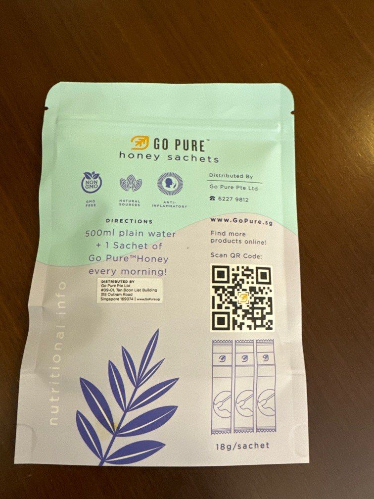 BNIB Go Pure Honey Sachet, Food & Drinks, Spice & Seasoning on Carousell