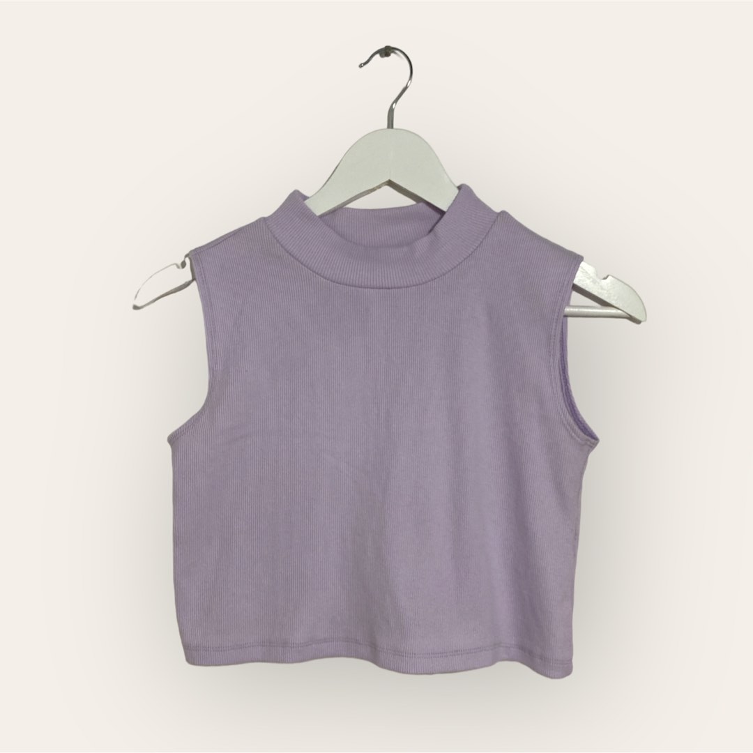 Branded Lilac Turtle Neck Top, Women's Fashion, Tops, Sleeveless on ...