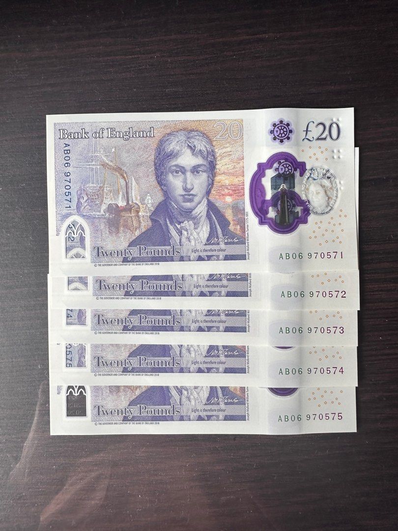 British Pound 20 Notes - UNC Sequenced Serialised, Hobbies & Toys ...
