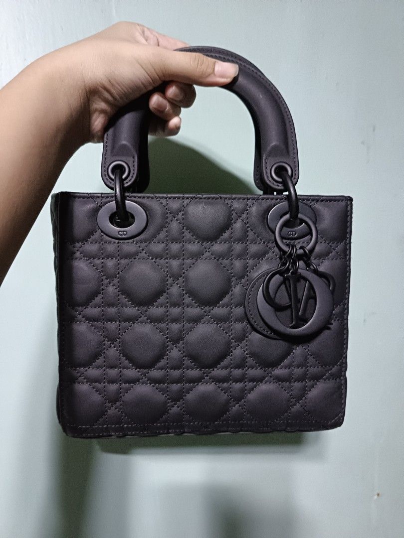 Christian Dior matte black lady dior, Luxury, Bags & Wallets on Carousell