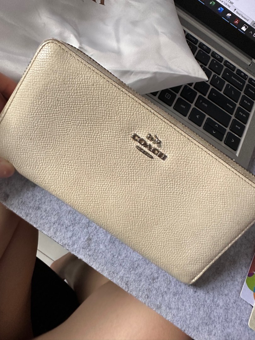 Coach cream wallet, Luxury, Bags & Wallets on Carousell