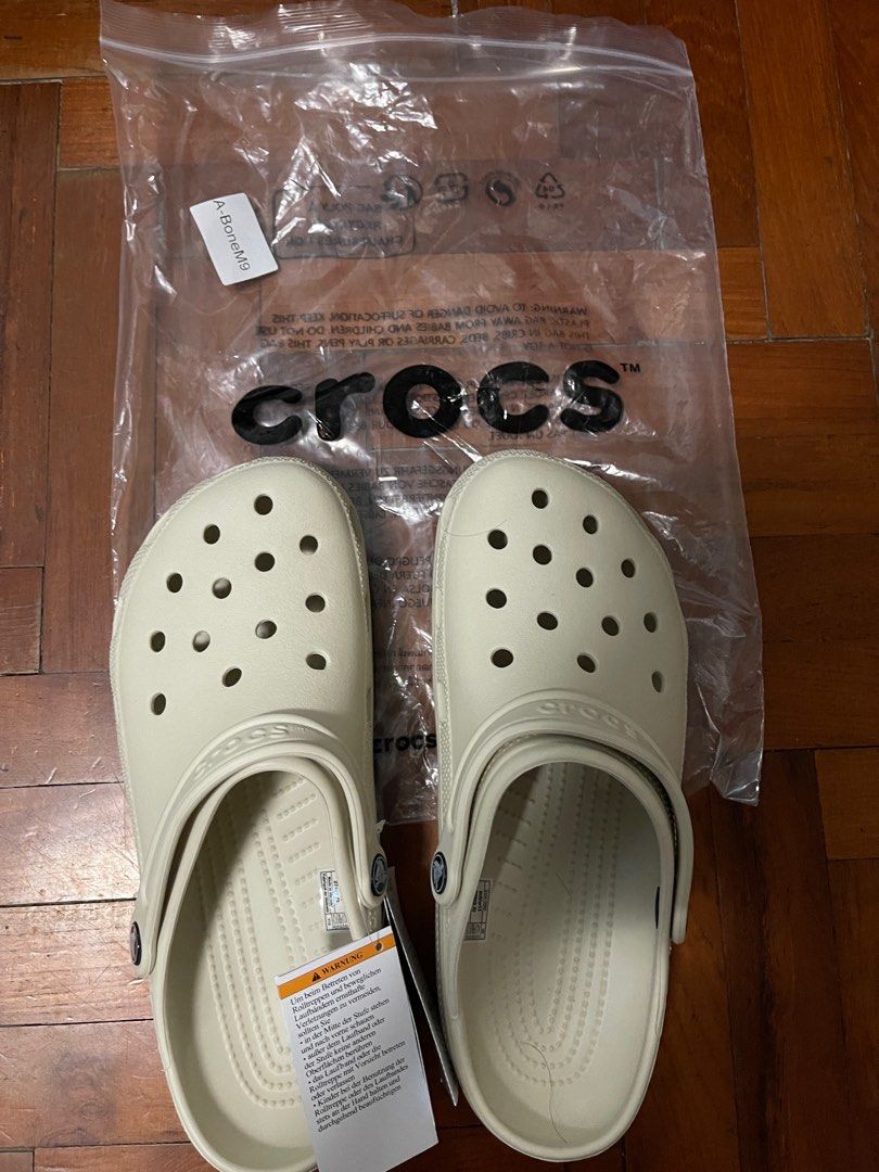 Crocs bone white, Men's Fashion, Footwear, Flipflops and Slides on ...