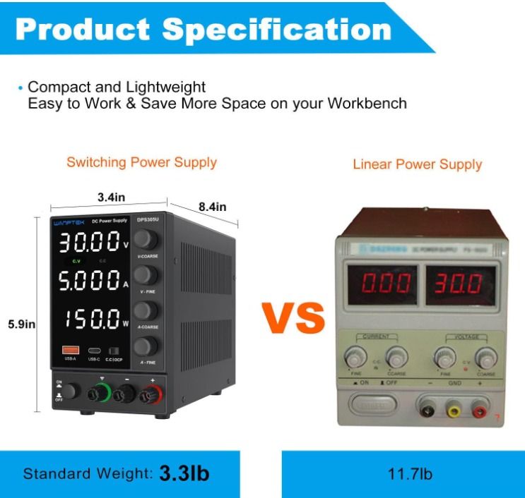 DC Power Supply Variable, Adjustable Switching Regulated Power Supply ...