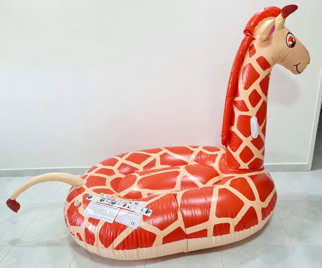 [Deliver to Door Step] Adult Giant Giraffe Inflatable Swimming Ride-on ...