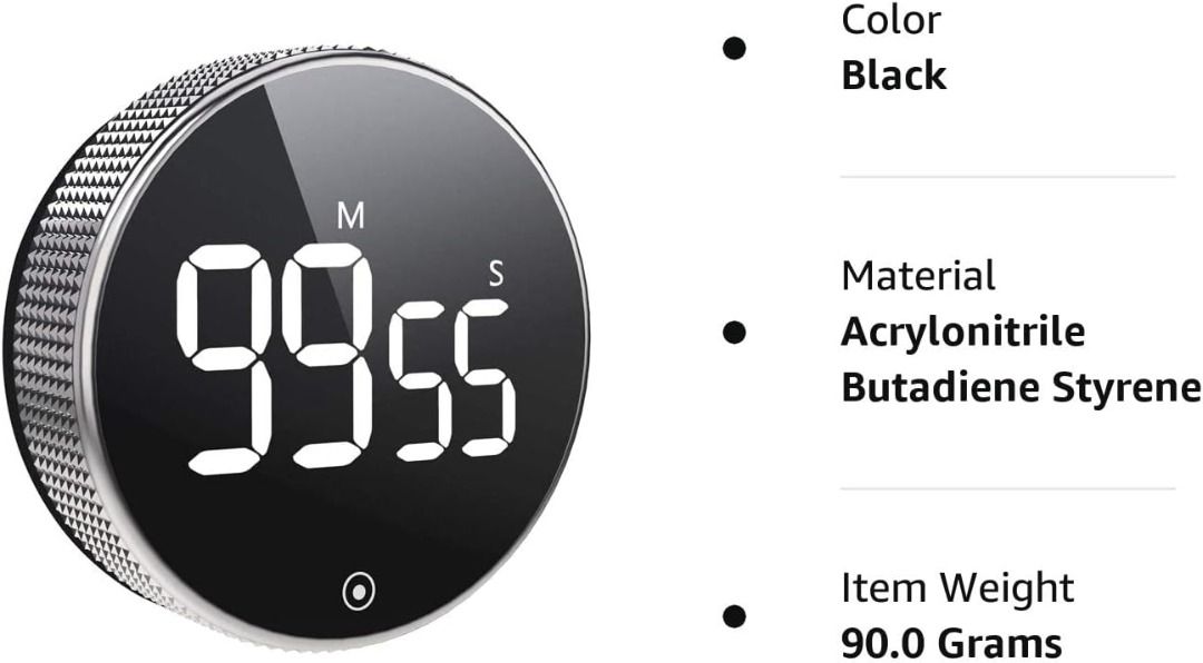 Digital Kitchen Timer, Large Magnetic LED Countdown Timer with Constant ...