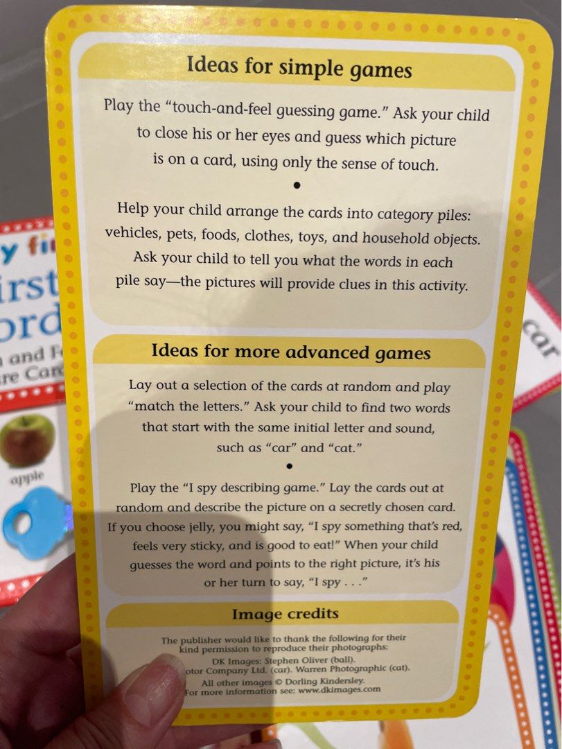 DK m first words English word cards with explanation behind, Hobbies ...