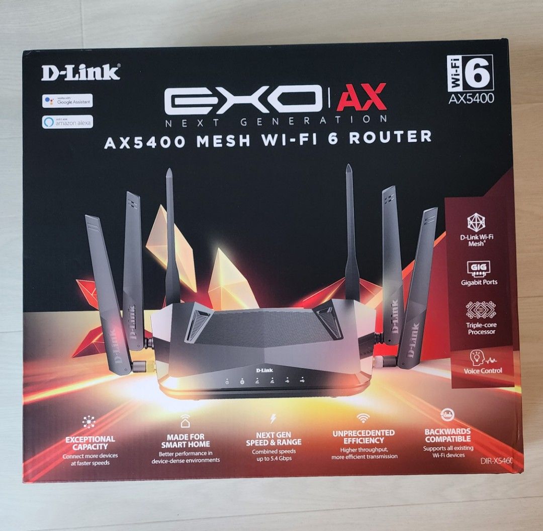 D-Link DIR-X5460: AX5400 Mesh Wifi 6 Router (up to 5.4Gbps) - suitable for gaming & 4k streaming ...