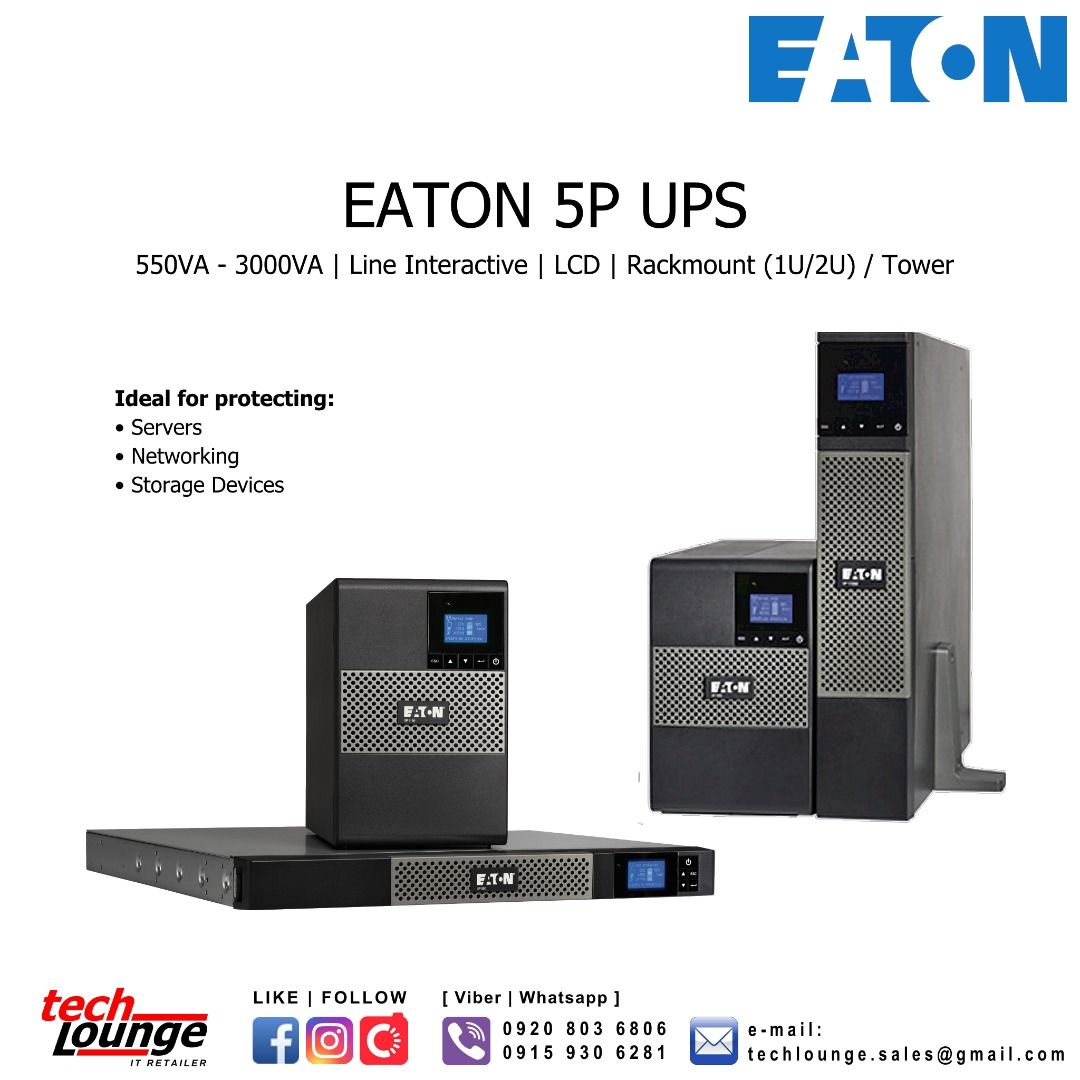 EATON 5P Line Interactive UPS - 1150VA, 1550VA, IEC C14 (10A Socket ...