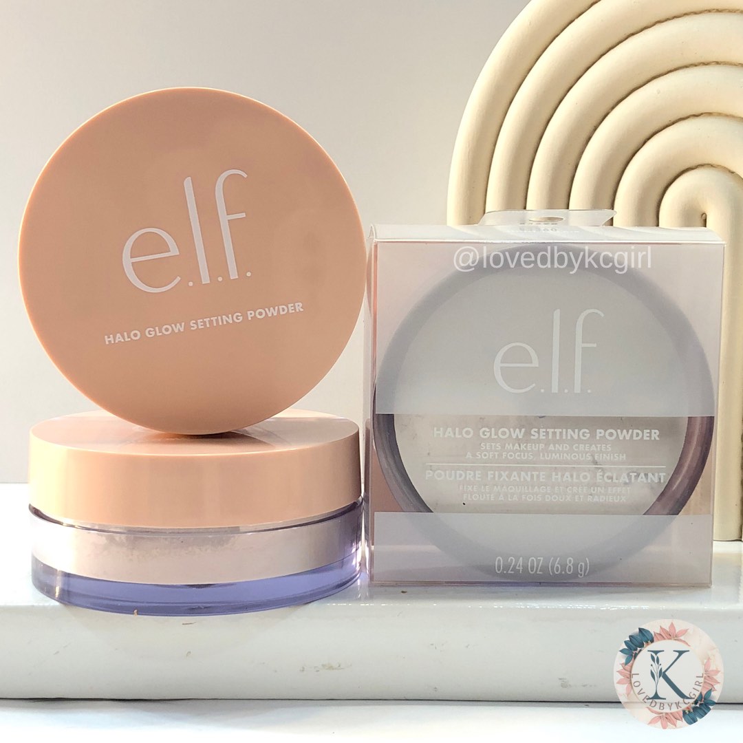 ELF Halo Glow Setting Powder w case - Light Pink, Beauty & Personal ...
