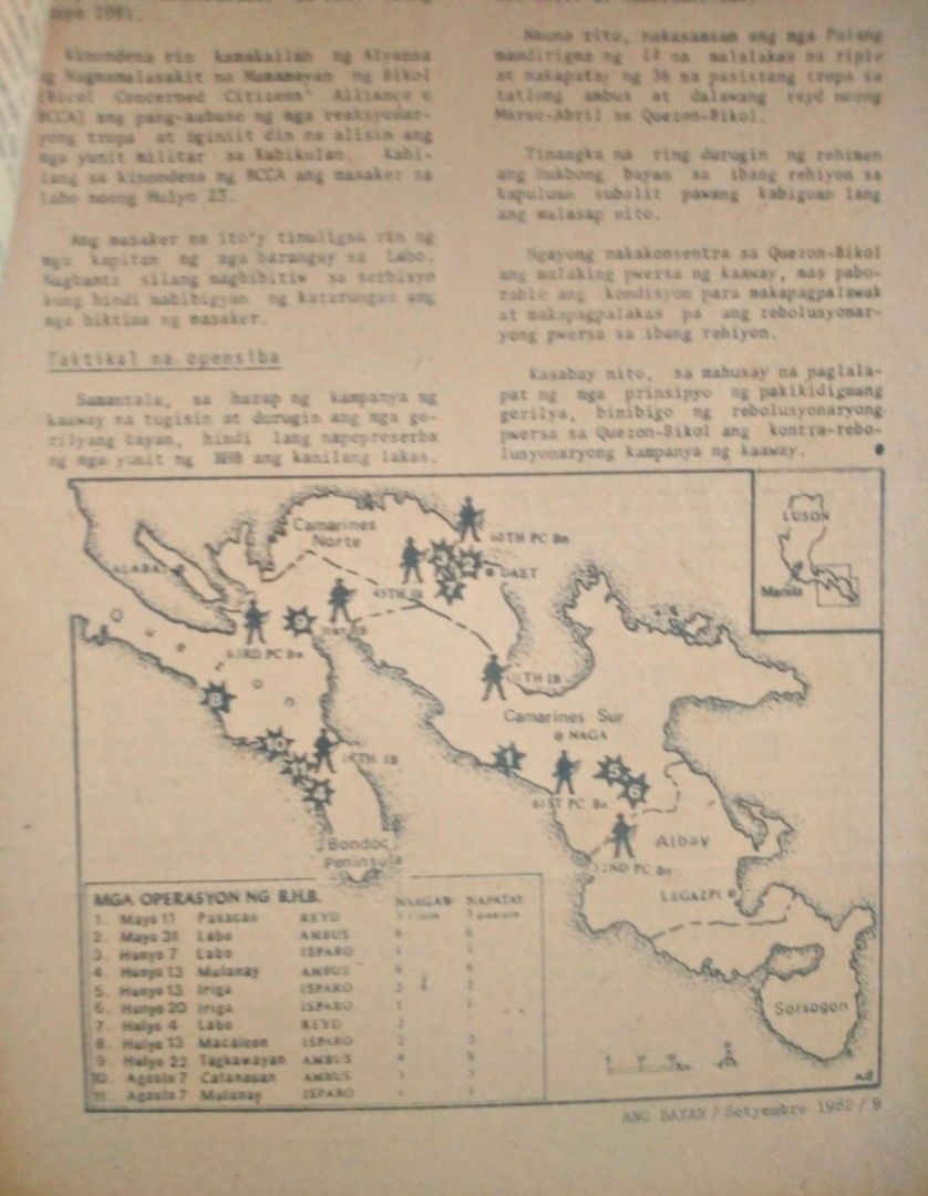 (EXTREMELY RARE) Sept. 1982 Ang Bayan Propaganda Paper by the Communist ...