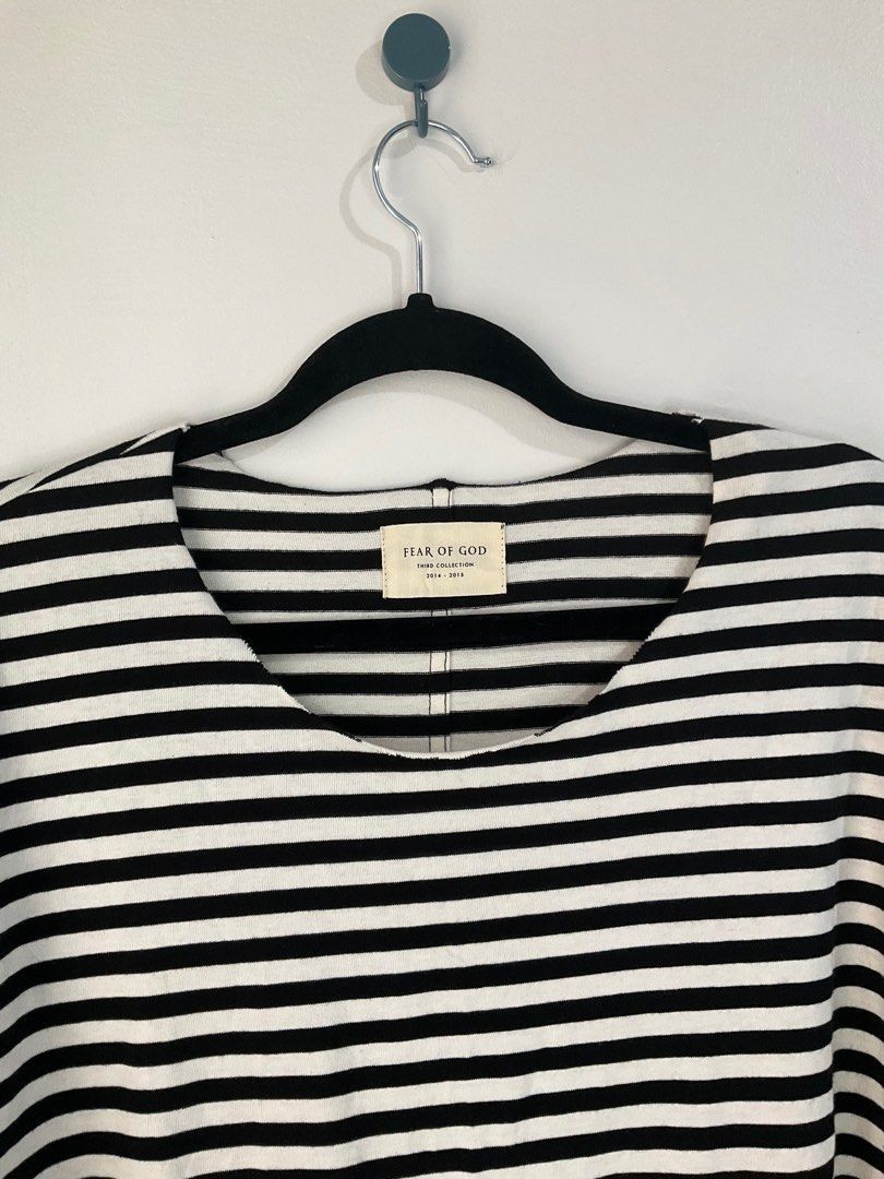 FEAR OF GOD Mens Shirt Third Collection 2014-2015 Striped Elongated Top ...