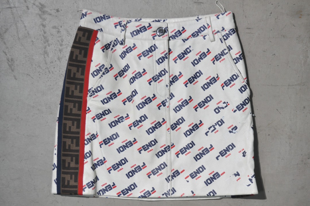 Fendi - Fila - S/S 19 - Mania Logo Leather Skirt, Women's Fashion, Bottoms, Skirts on Carousell