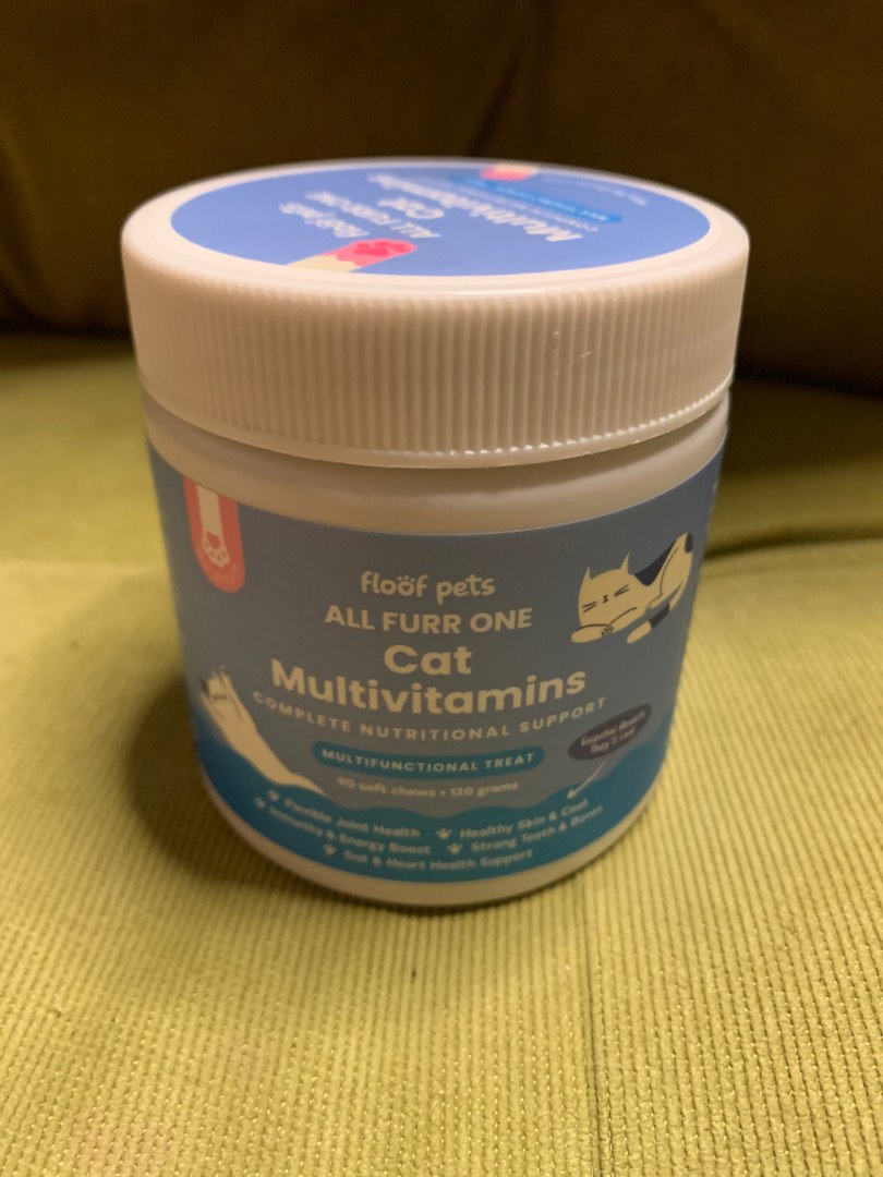 Floof Cat Multivitamin Treat 90 Chew Jar (Healthy Supplement Snack Food ...