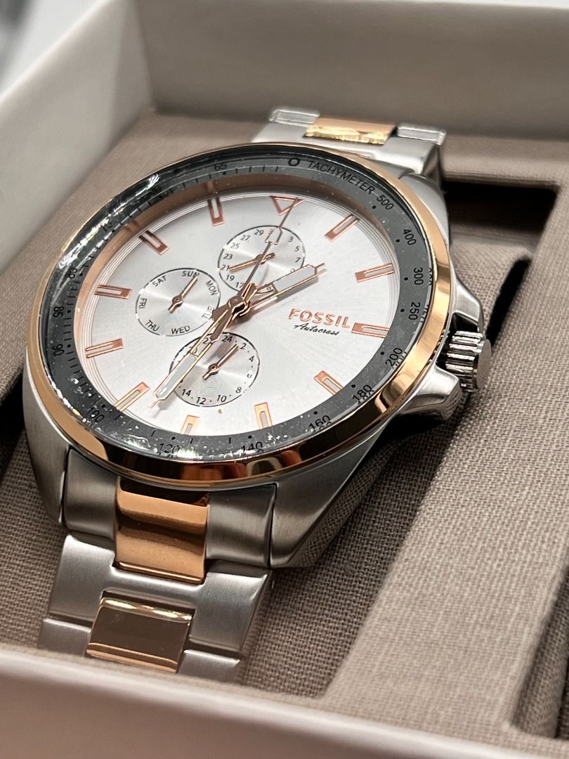 Fossil BQ2642SET His and Her Multifunction Two-Tone Stainless Steel ...