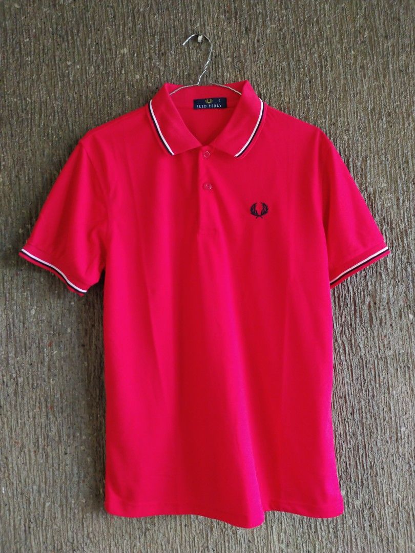 Fred Perry Red Polo Shirt, Men's Fashion, Tops & Sets, Tshirts & Polo ...