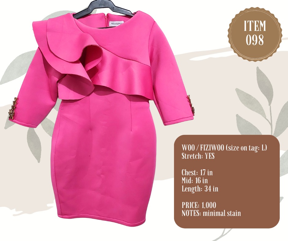 Hot Pink Dress by WOO / FIZIWOO, Women's Fashion, Dresses & Sets, Sets ...