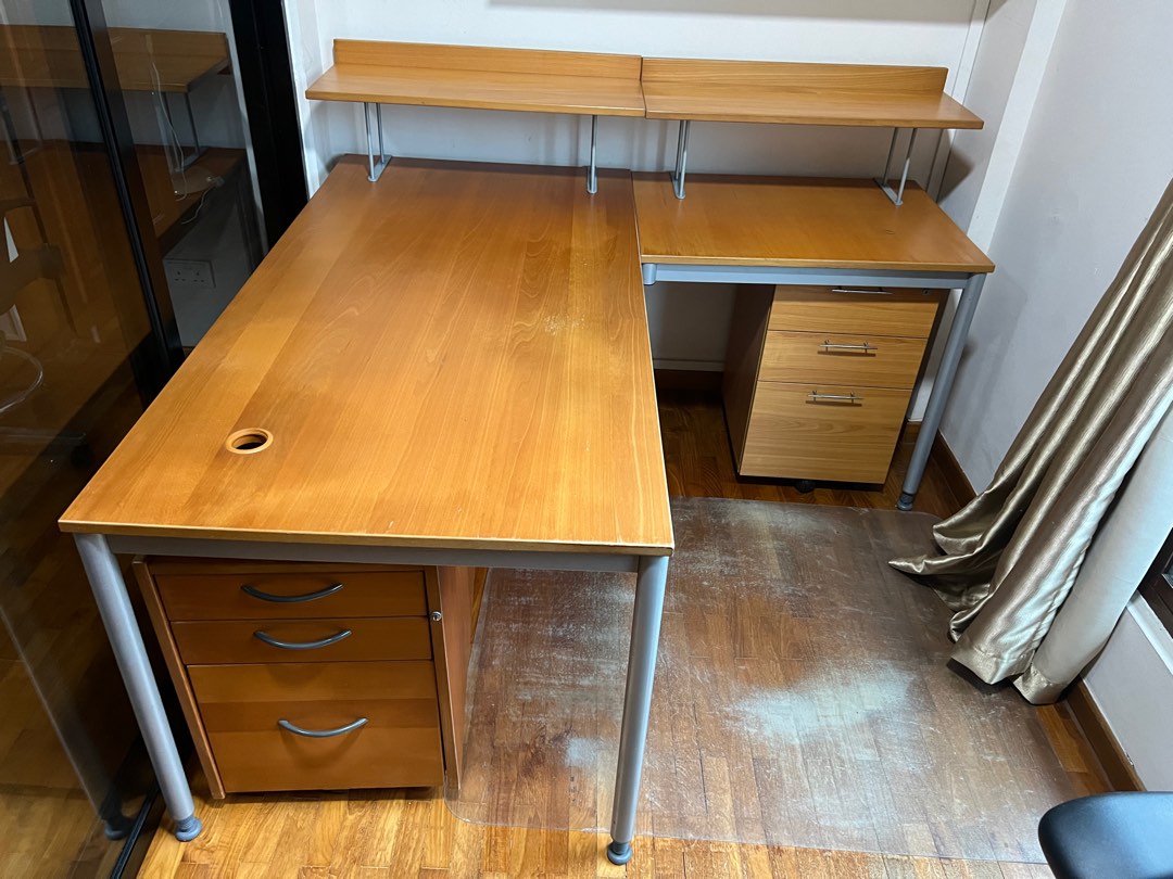 Ikea L-shaped study table, Furniture & Home Living, Furniture, Tables ...