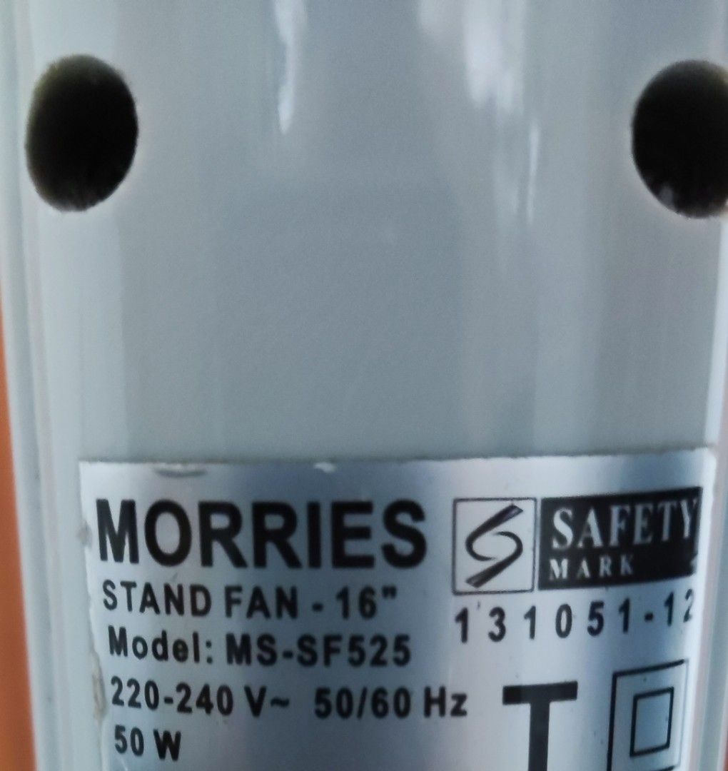 Morries 16" stand fan MS-SF525, Furniture & Home Living, Lighting & Fans, Fans on Carousell