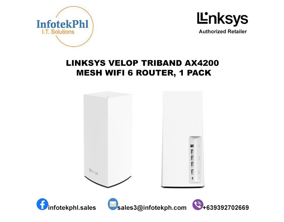 LINKSYS VELOP TRIBAND AX4200 MESH WIFI 6 ROUTER, 1 PACK, Computers ...