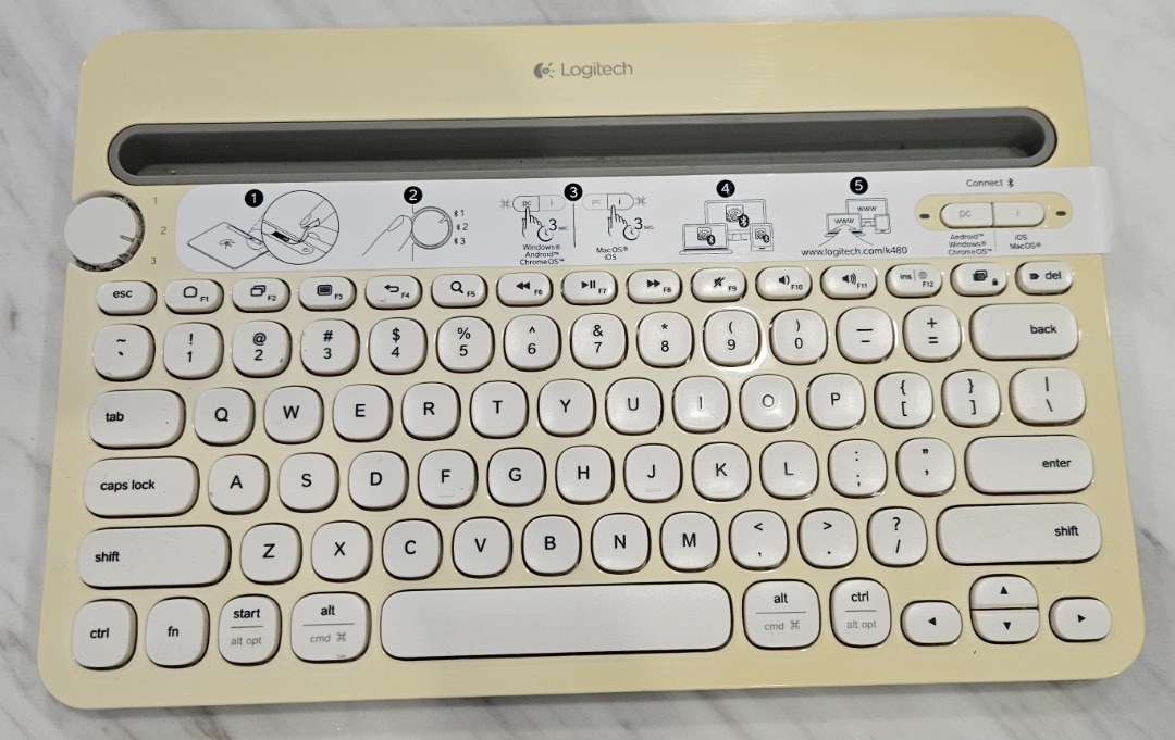 Logitech Bluetooth K480 Multi-Device Keyboard White, Computers & Tech, Parts & Accessories ...