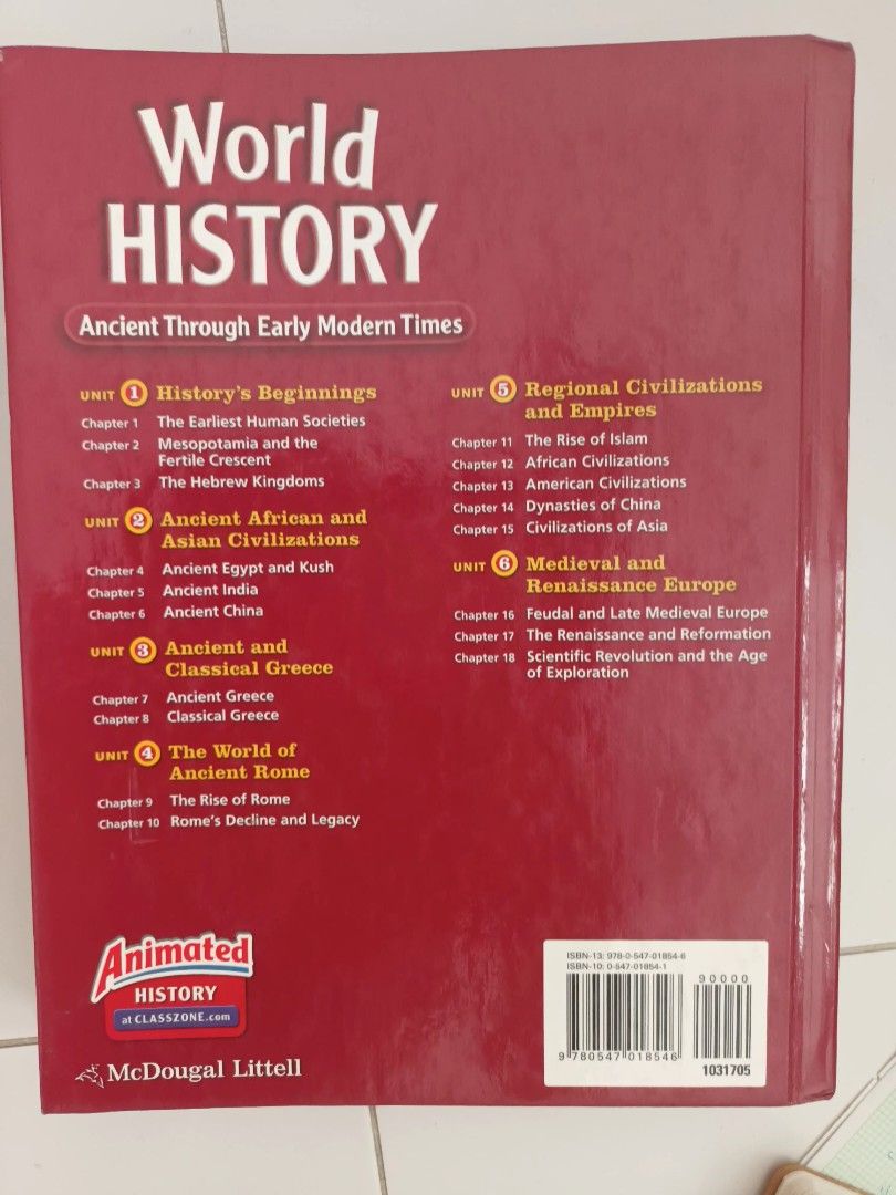McDougal Littell World History Textbook, Hobbies & Toys, Books ...