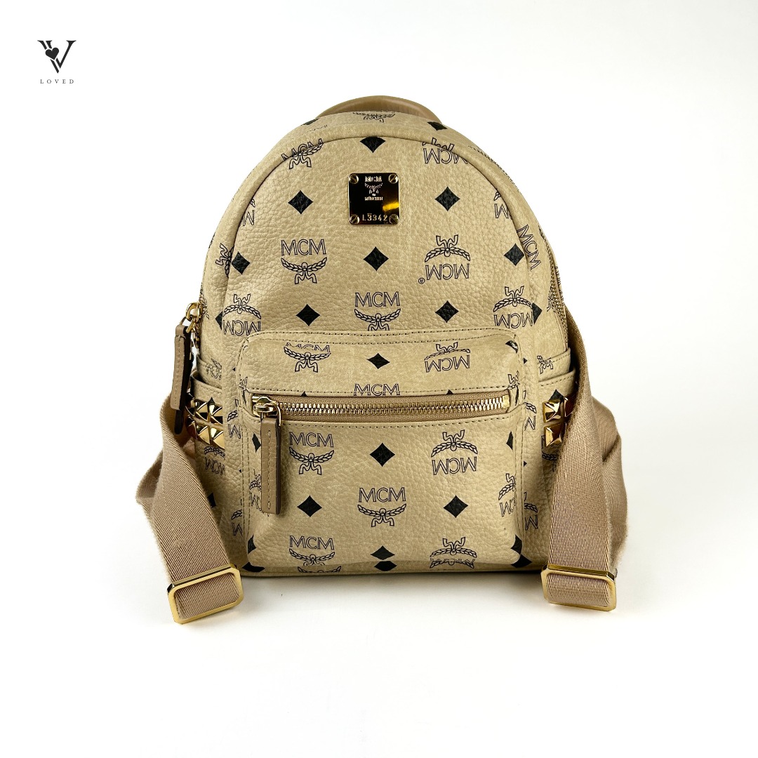 MCM Monogram Visetos Stark Backpack Stud Mini Small, Luxury, Bags ...