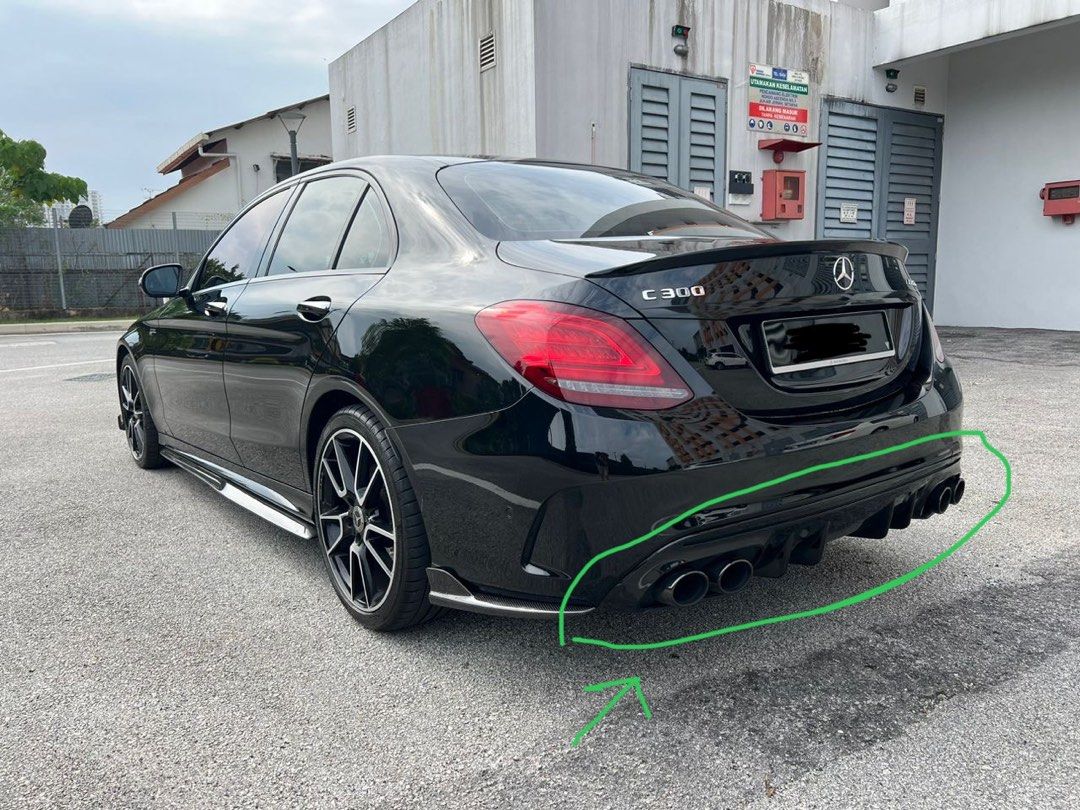 Mercedes Benz W205 C43 facelift Rear Diffuser (black) for C200/C250 ...