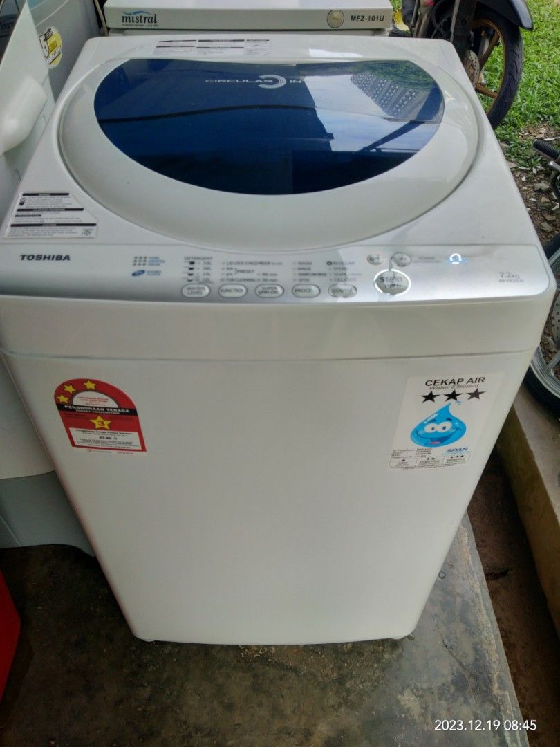 Mesin basuh toshiba 7.2kg, TV & Home Appliances, Washing Machines and ...