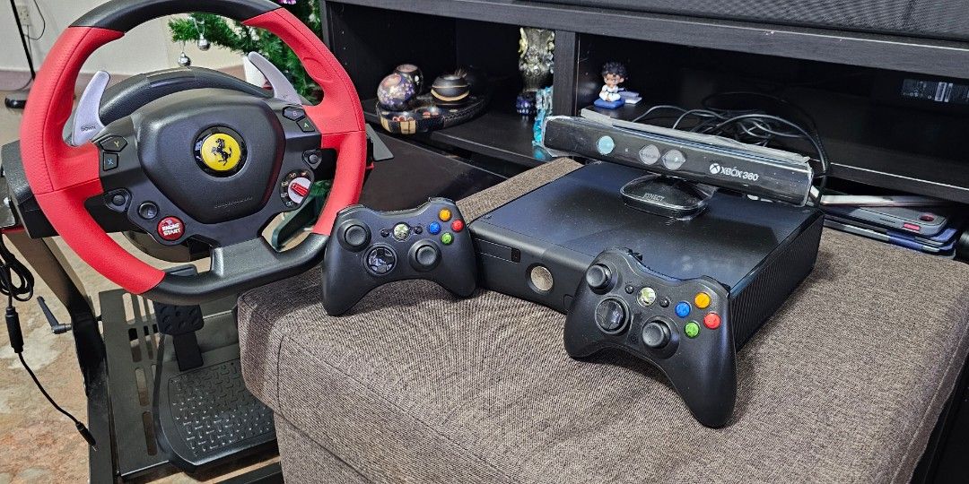 Microsoft xbox with Motion Sensor and Driving Wheel, Video Gaming ...