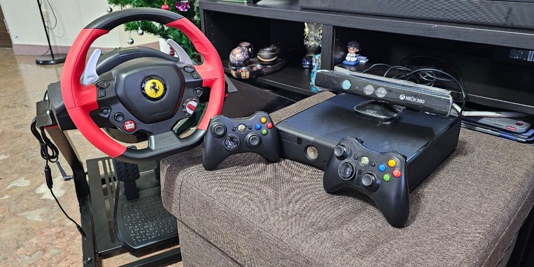 Microsoft xbox with Motion Sensor and Driving Wheel, Video Gaming ...