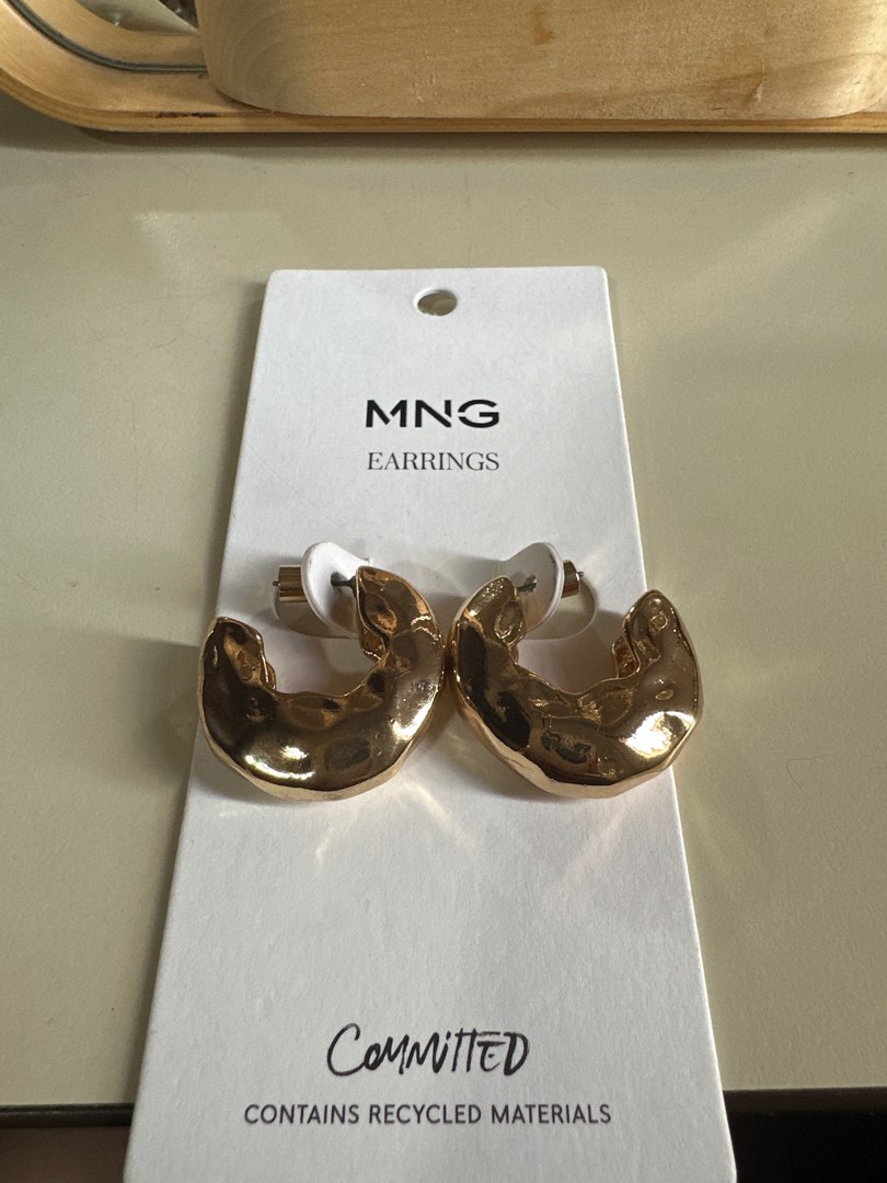 MNG gold hoops, Women's Fashion, Jewelry & Organisers, Earrings on ...