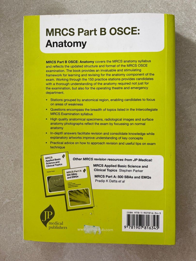 MRCS Part B OSCE Anatomy, Hobbies & Toys, Books & Magazines, Textbooks ...