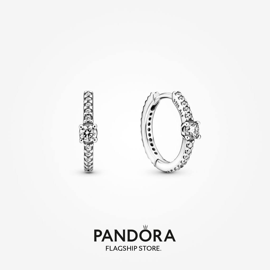 Pandora sparkling hoop earrings, Women's Fashion, Jewelry & Organisers ...