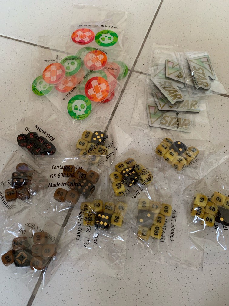 Pokemon tcg card game damage counter dice status indicator vstar marker ...