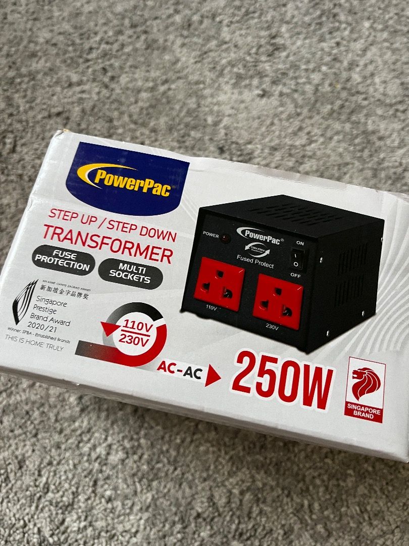PowerPac Converter Transformer 250W Heavy Duty Step Up & Down Voltage ...