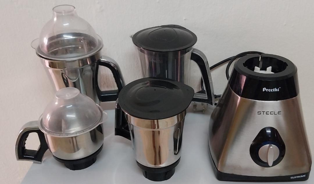 Preethi Steele Supreme Mixer Grinder 750 Watt with 4 Jars, TV & Home ...
