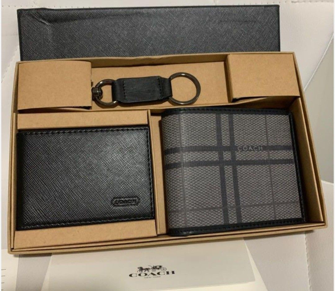 No instocks! Preorder Coach plaid design Mens Wallet with card holder ...