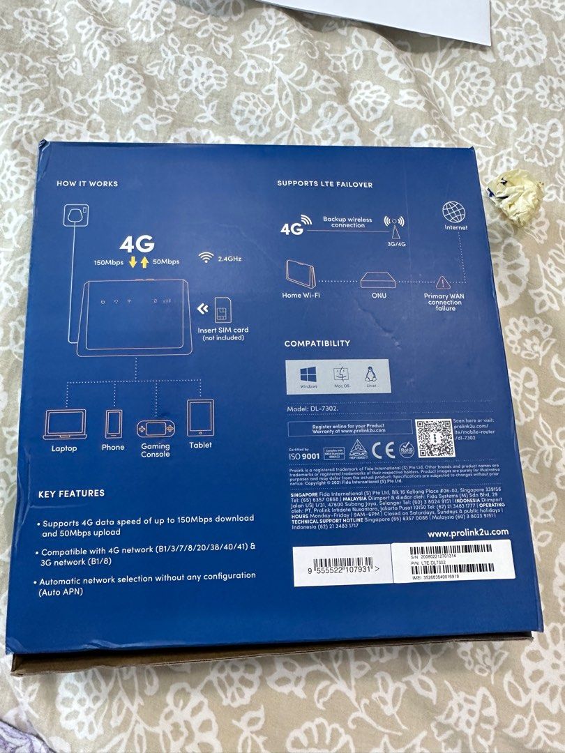 Prolink 4G LTE Wireless Router, Computers & Tech, Parts & Accessories ...