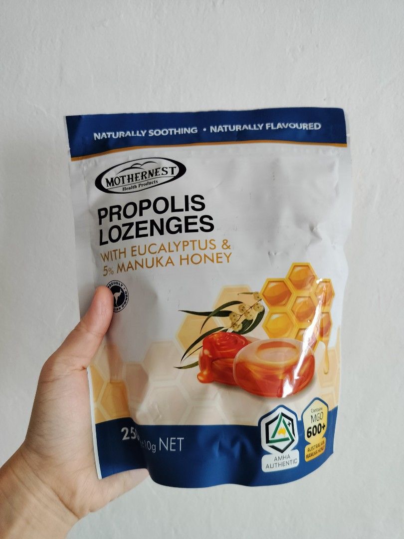 Propolis lozenges with eucalyptus & 5% manuka honey, Food & Drinks ...