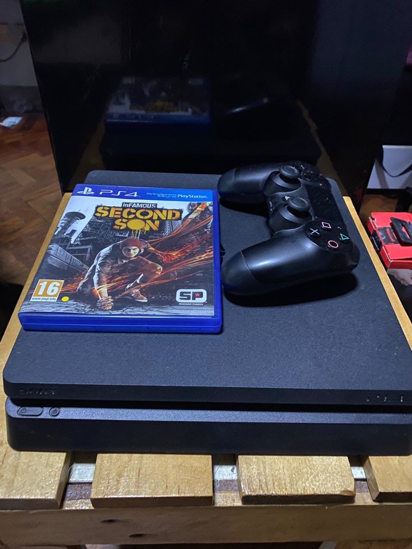 PS4 Slim with free game, Video Gaming, Video Game Consoles, PlayStation ...